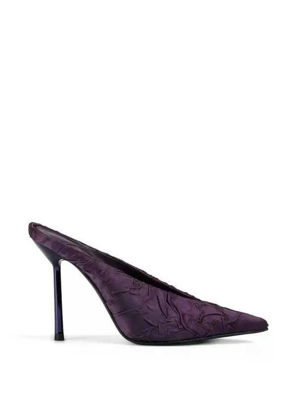 LE SILLA Ruched Silk-satin Mules - Purple