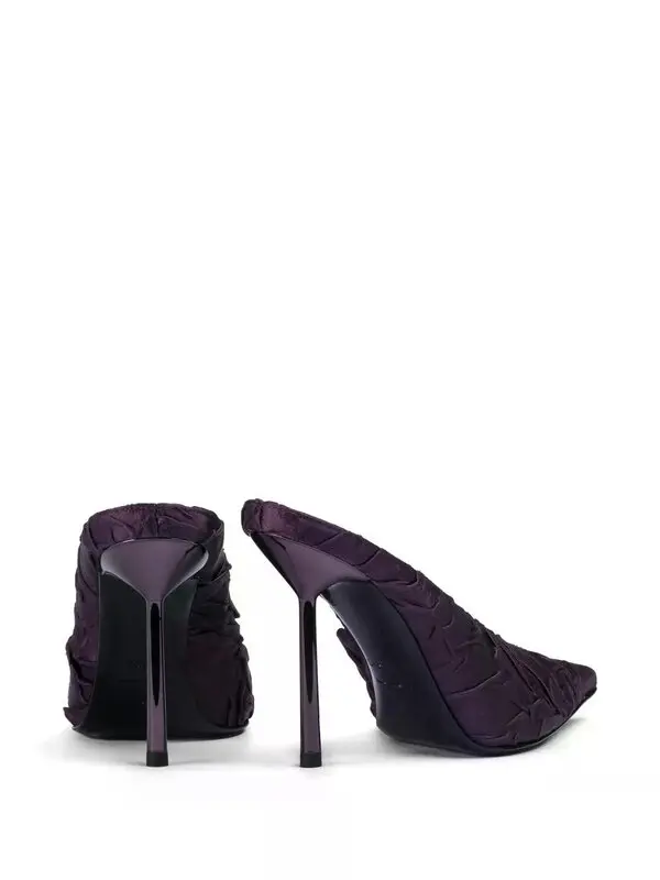 LE SILLA Ruched Silk-satin Mules