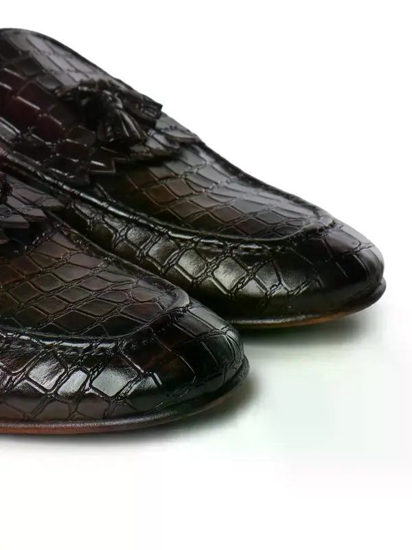 GIULIANO GALIANO Samuel Crocodile-effect Loafers