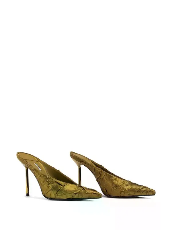 LE SILLA Olive Crushed Effect Stiletto Pumps