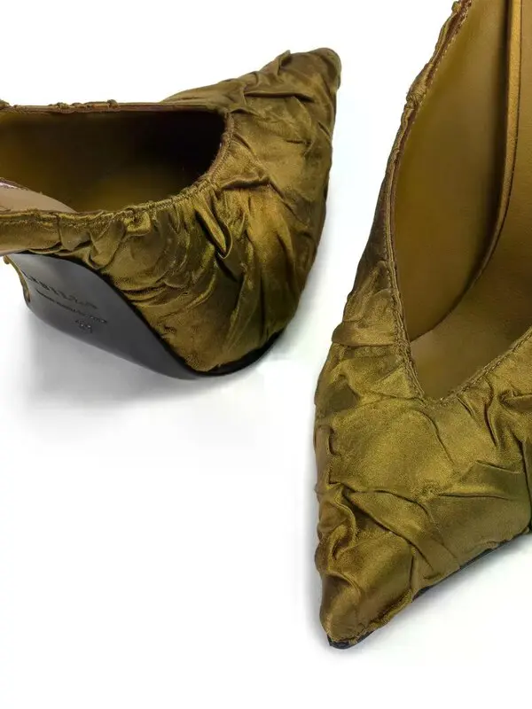 LE SILLA Olive Crushed Effect Stiletto Pumps