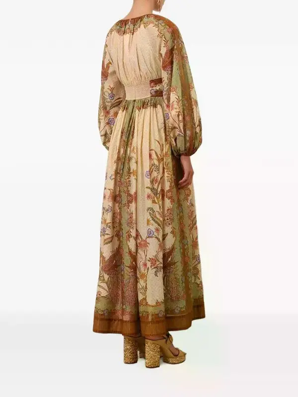 Zimmermann Floral-print Silk-blend Maxi Dress