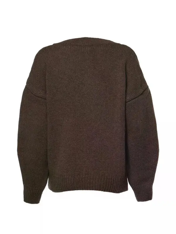 ROTATE BY BIRGER CHRISTENSEN Logo Patch V-neck Sweater