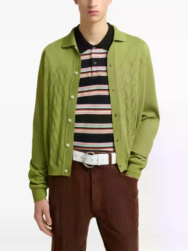 Marni Techno Knit Cardigan With Polo Collar