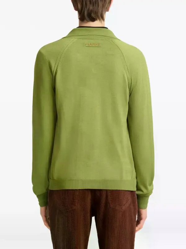 Marni Techno Knit Cardigan With Polo Collar
