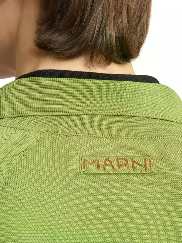 Marni Techno Knit Cardigan With Polo Collar