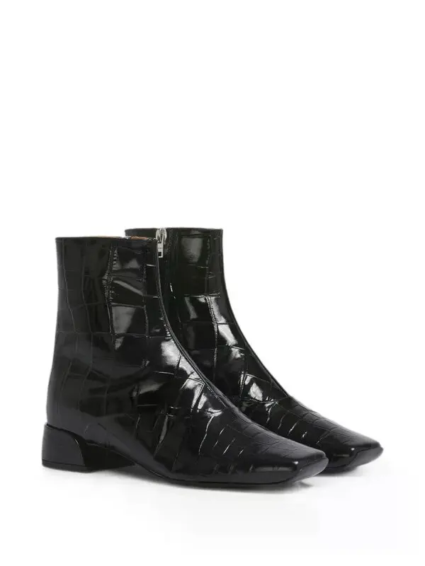 Marni Croc-effect Leather Ankle Boots