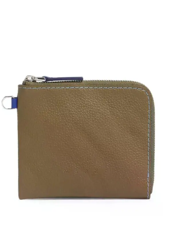 Marni Grained Leather Wallet - Brown
