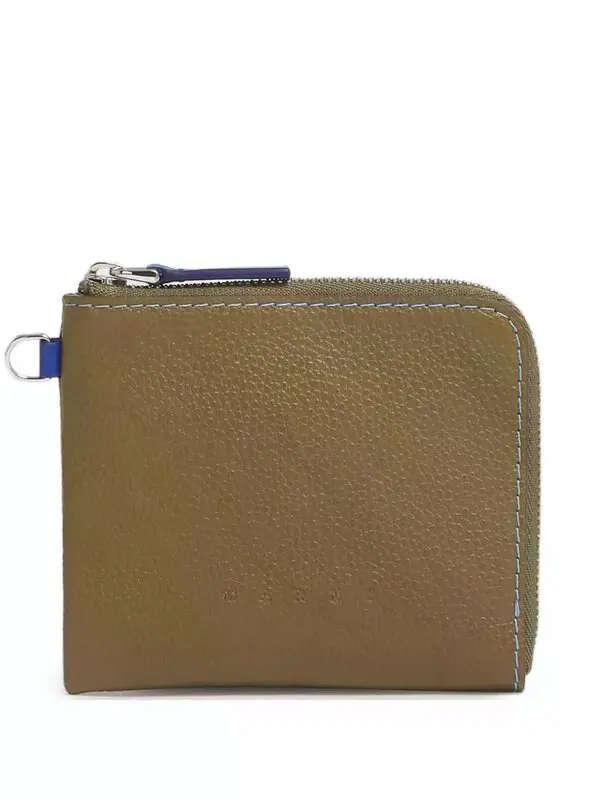 Marni Grained Leather Wallet - Brown