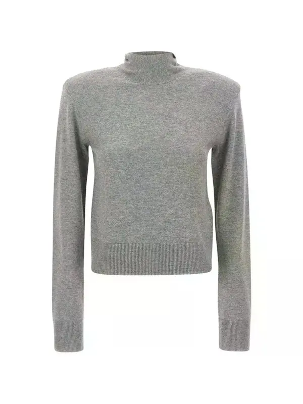ROTATE BY BIRGER CHRISTENSEN High-neck Tie-back Sweater - Grey