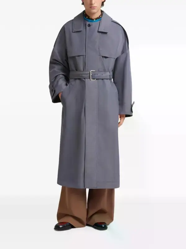 Marni Belted Trench Coat - Blue