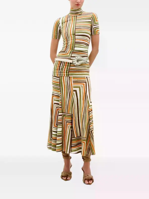 Silvia Tcherassi Leiza Striped High Neck T-shirt