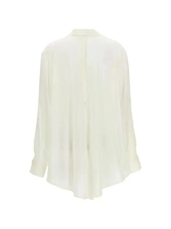 DI.LA3 PARI' Di.la3 Pari Asymmetrical Silk Crêpe De Chine Shirt