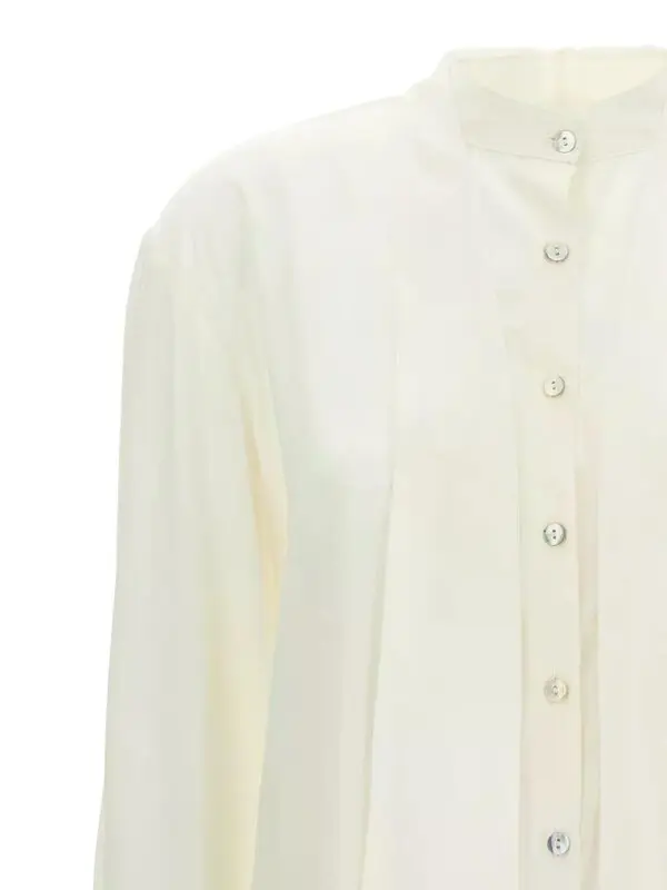 DI.LA3 PARI' Di.la3 Pari Asymmetrical Silk Crêpe De Chine Shirt