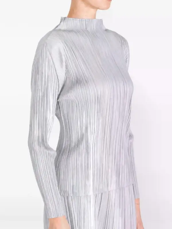 Issey Miyake Pleated Long-sleeve Top