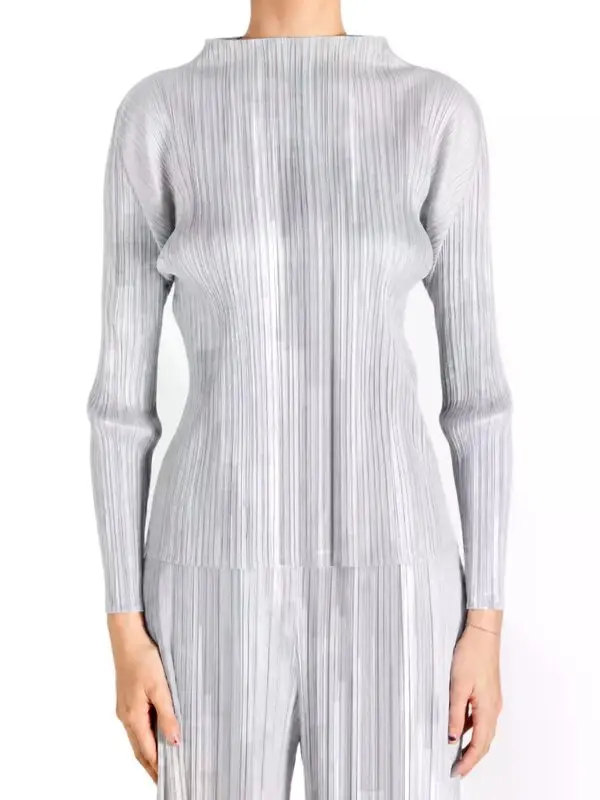 Issey Miyake Pleated Long-sleeve Top