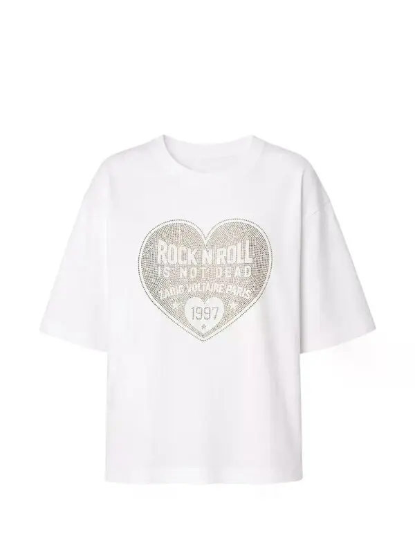 Zadig&Voltaire Rhinestone Heart Embellished T-shirt