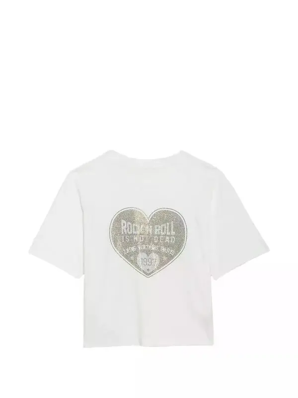 Zadig&Voltaire Rhinestone Heart Embellished T-shirt - White
