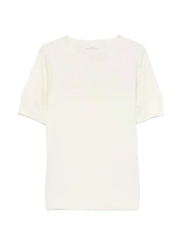 LEMAIRE Ribbed-knit Short-sleeved T-shirt - Neutrals