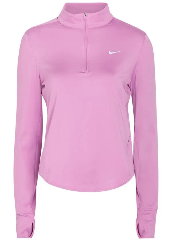 Nike Dri-fit Uv Half-zip Stretch Jersey Running Top