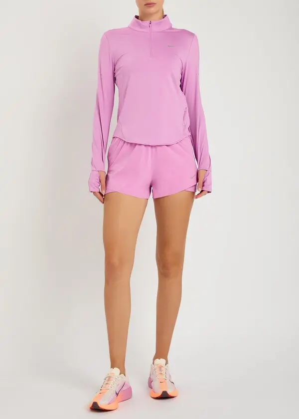 Nike Dri-fit Uv Half-zip Stretch Jersey Running Top