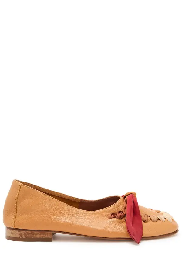 Hereu Juliol Foulard Leather Loafers - Light Brown