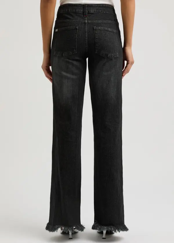 Alice + Olivia Roxie Embellished Straight-leg Jeans