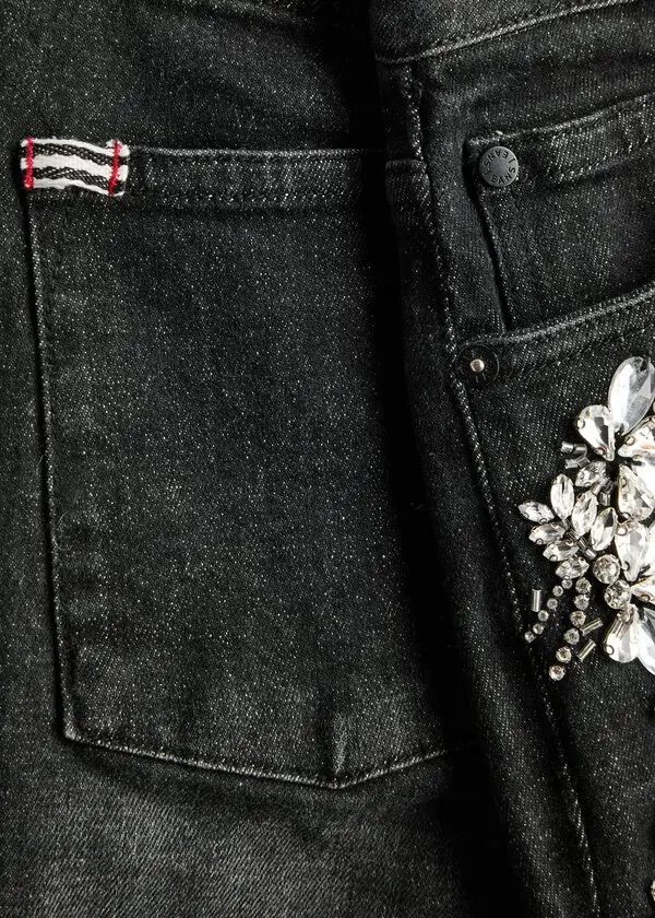Alice + Olivia Roxie Embellished Straight-leg Jeans