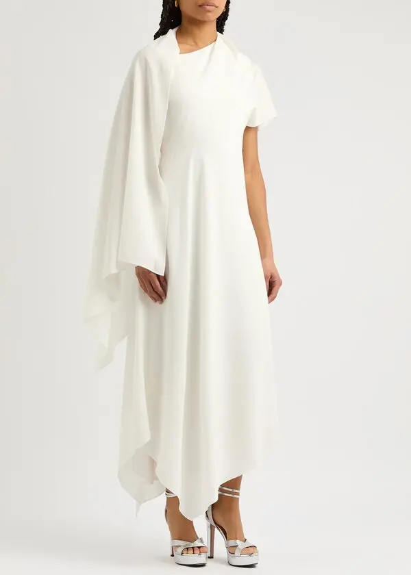 ROKSANDA Pascale Cape-effect Draped Maxi Dress - Ivory