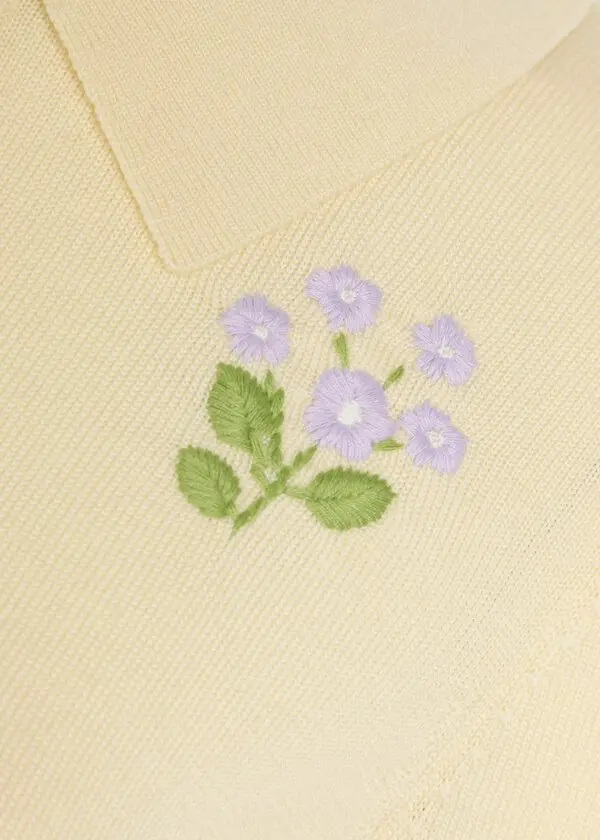 SELF-PORTRAIT Floral Embroidered Wool Cardigan