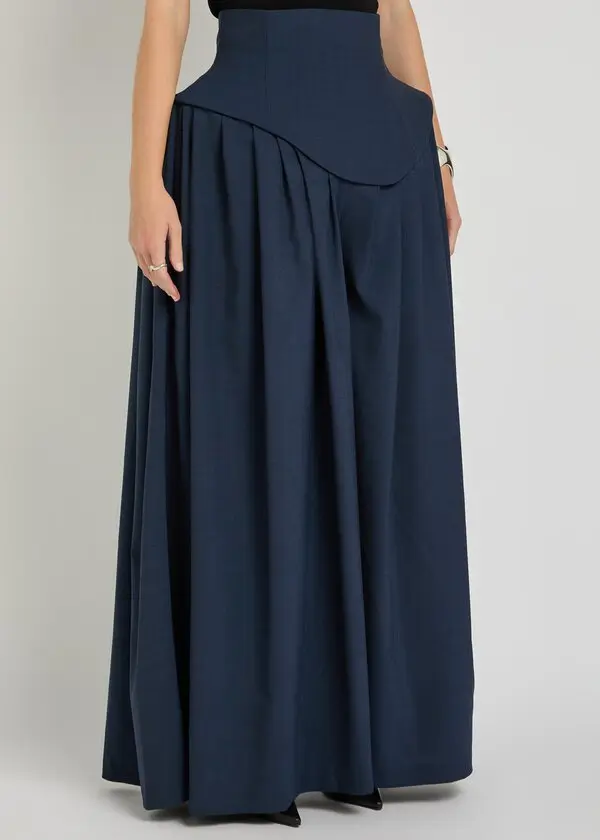 A.W.A.K.E. Mode Basque Pleated Wool-blend Wide-leg Trousers