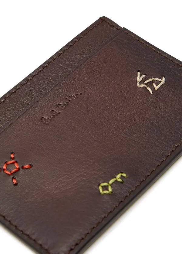 Paul Smith Embroidered Leather Card Holder