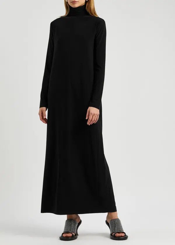 Norma Kamali Roll-neck Stretch-jersey Maxi Dress