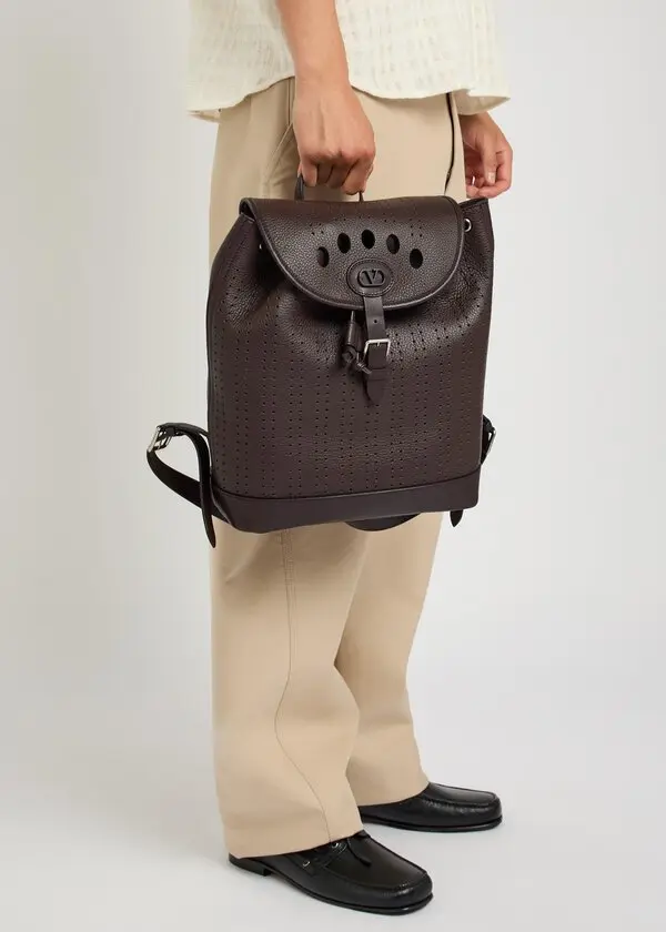 Valentino Garavani Antibes Perforated Leather Backpack