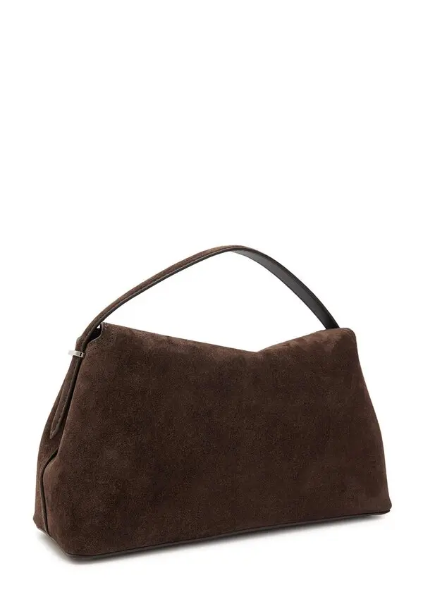 TOTEME T-lock Suede Top Handle Bag - Brown