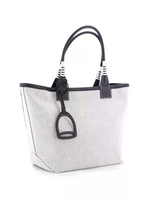 Hermès Sac Steeple Toile With Leather 28 Tote Bag