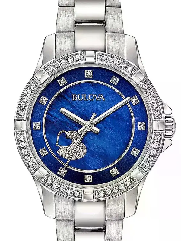 Bulova Classic 30mm Watch With Crystal Embellished Bezel