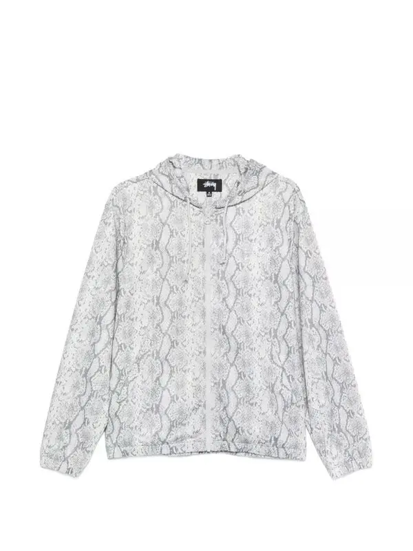 StÜssy Snake-print Zip-up Hoodie - White