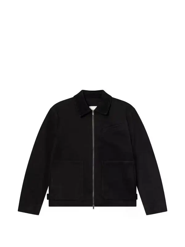 Wood Wood Bo Corduroy-collar Zip-up Cotton Jacket - Black