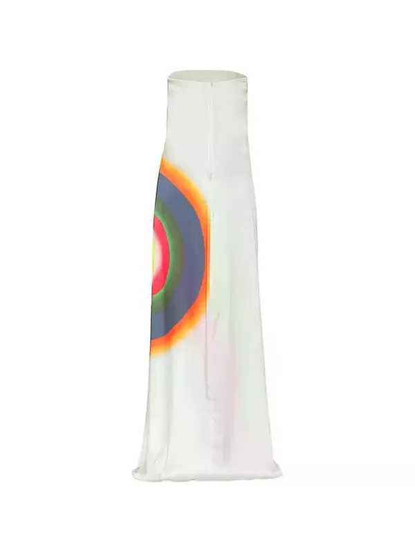 Silvia Tcherassi Bahiana Graphic-print Strapless Satin Dress - White