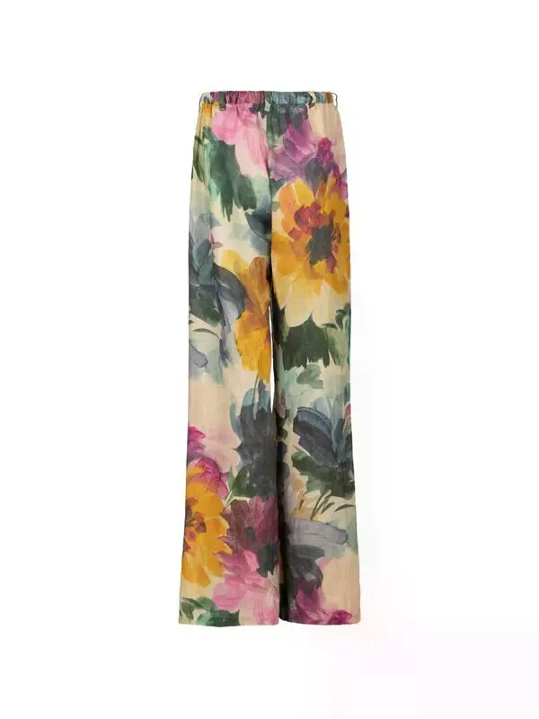 HANNES ROETHER Floral Print Palazzo Pants