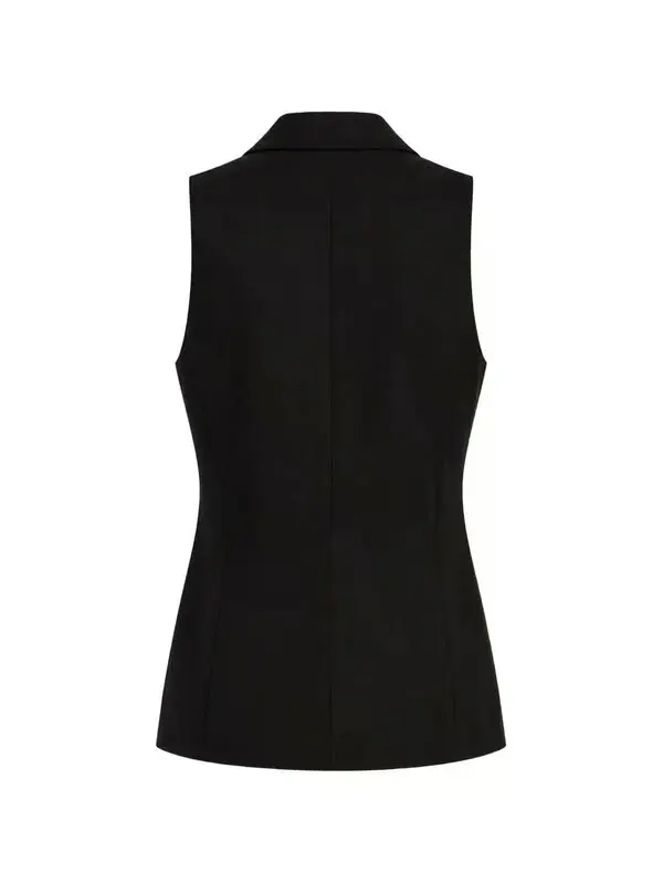 THE SEI Double-breasted Halterneck Vest - Black