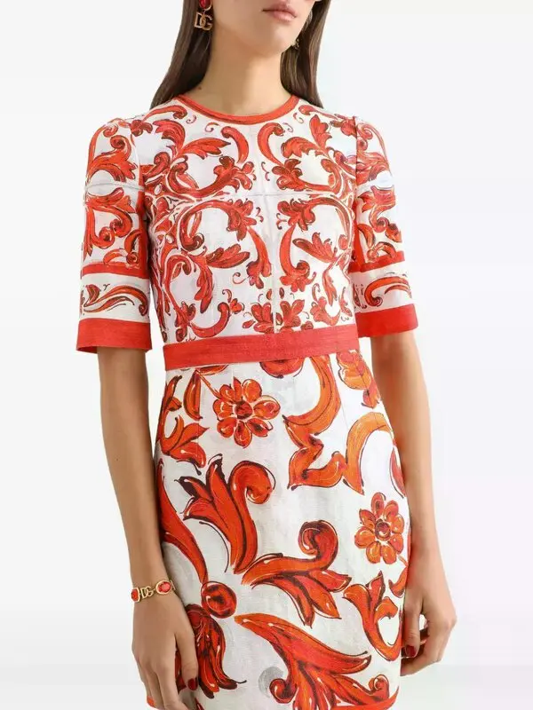Dolce & Gabbana Majolica Print Short Dress