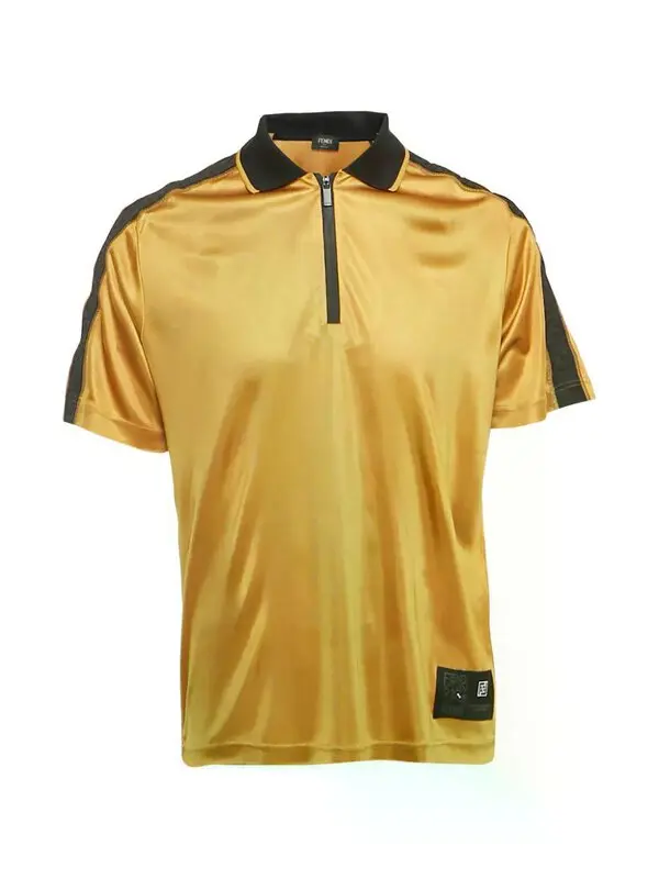 Fendi Ff Half-zip T-shirt - Yellow