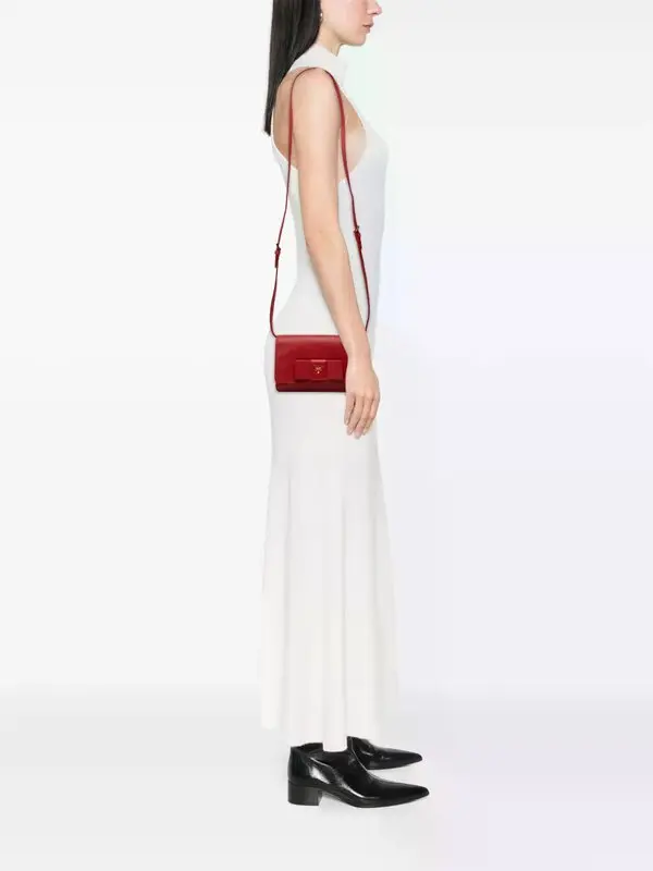 Prada Saffiano Lux Wallet On Strap Crossbody Bag