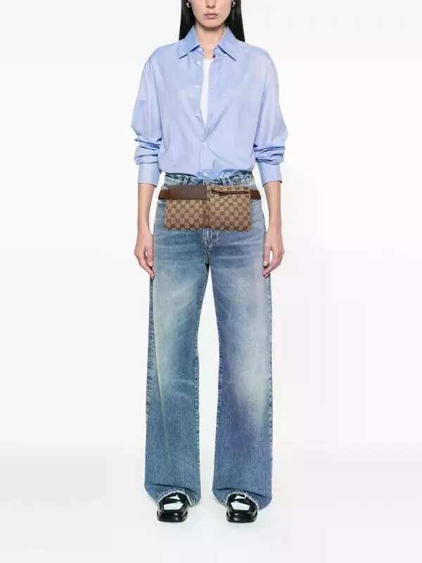 Gucci Gg Canvas Double Pocket Belt Bag