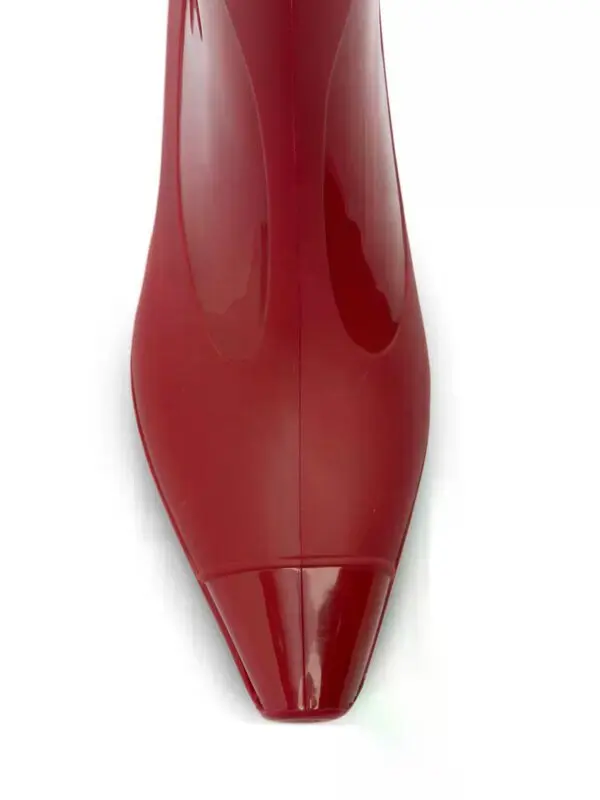 Miu Miu Embossed Logo Heeled Rain Boots