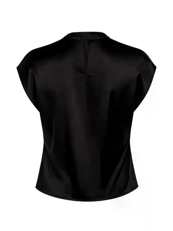 THE SEI Mock-neck Draped Blouse
