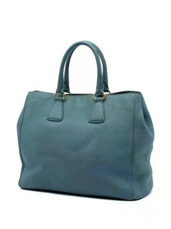 Prada Vitello Daino Convertible Tote Satchel - Blue