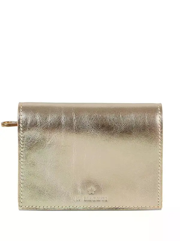 Il Bisonte Logo Zip Wallet - Gold
